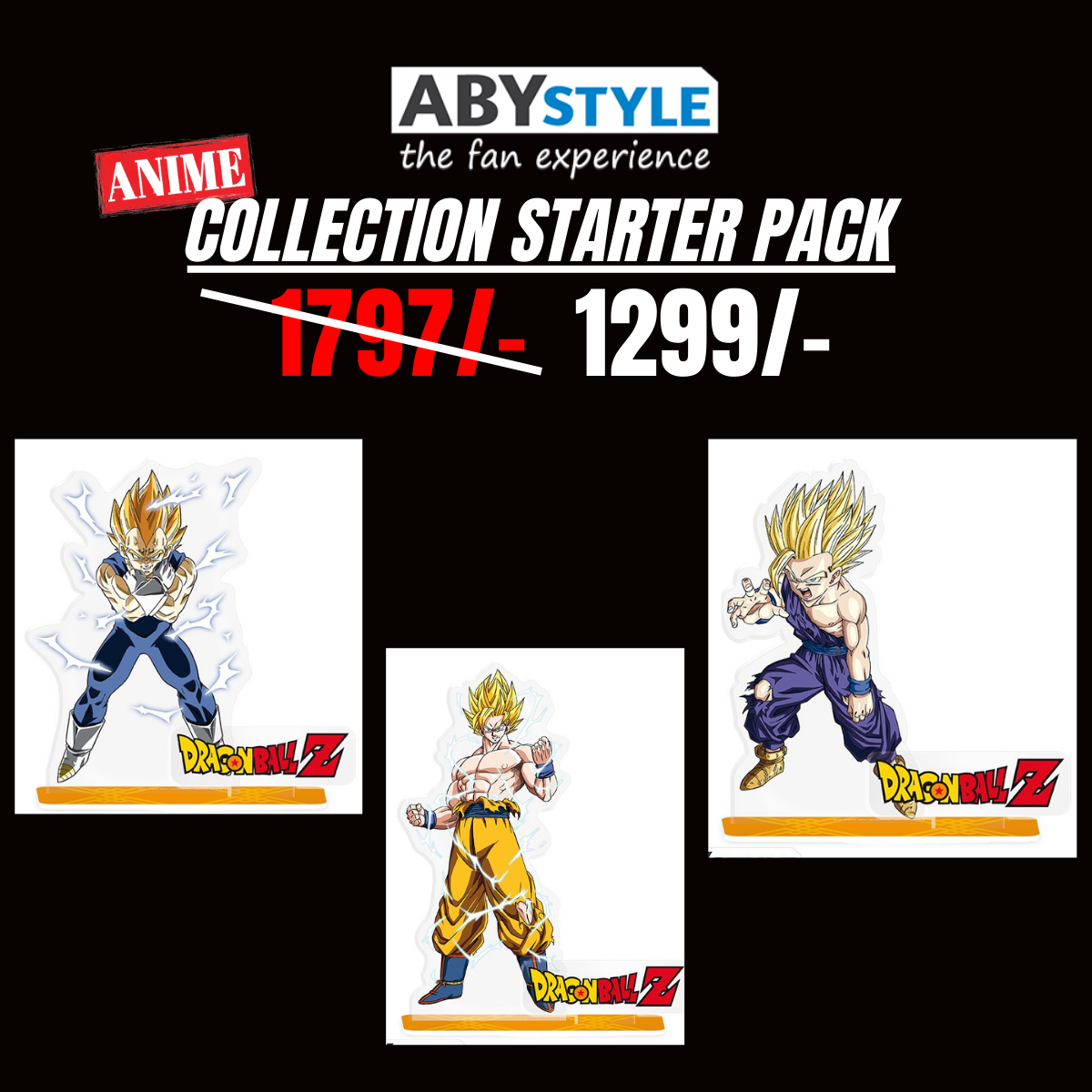 Abystyle Dragon Ball - Acrylic Stand - Goku + Gohan + Vegeta – Wizplex