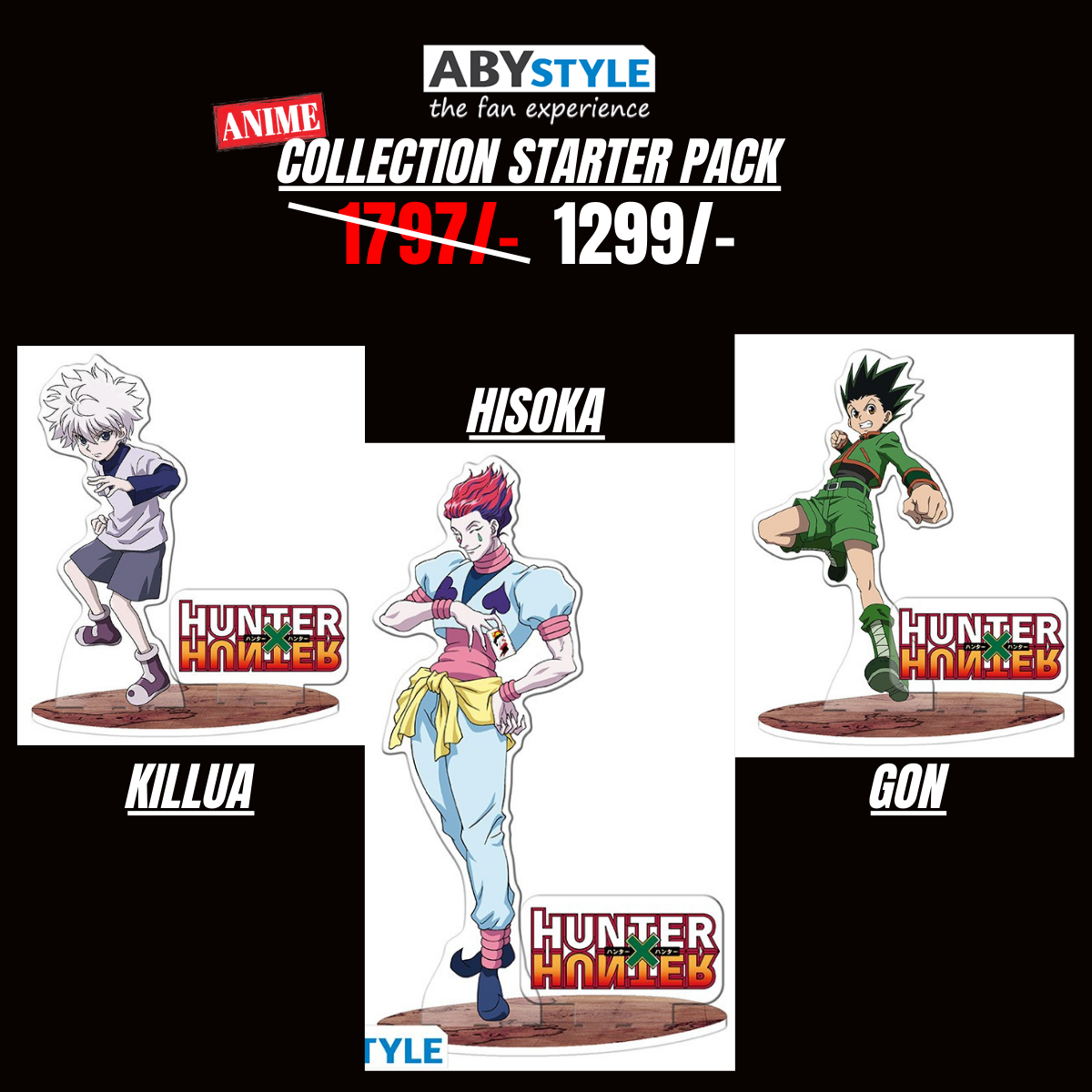 Abystyle Hunter X Hunter - Acrylic Stand - Gon + Killua + Hisoka – Wizplex